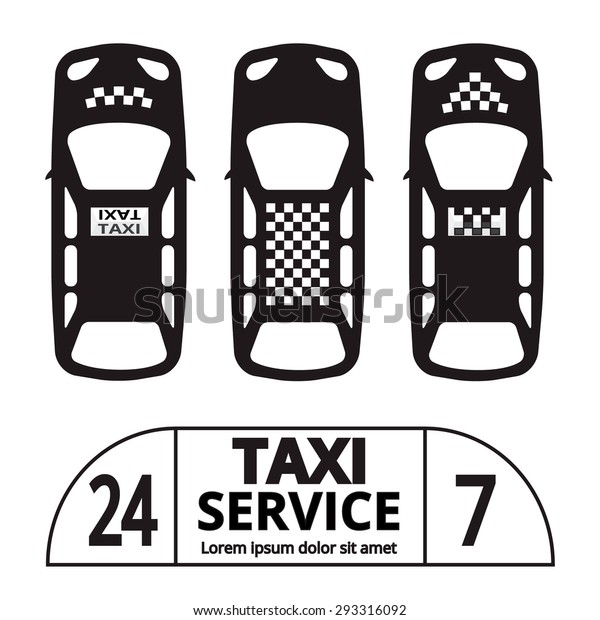 Top View Taxi Cab Symbol Sign Stock Vector (Royalty Free) 293316092 ...