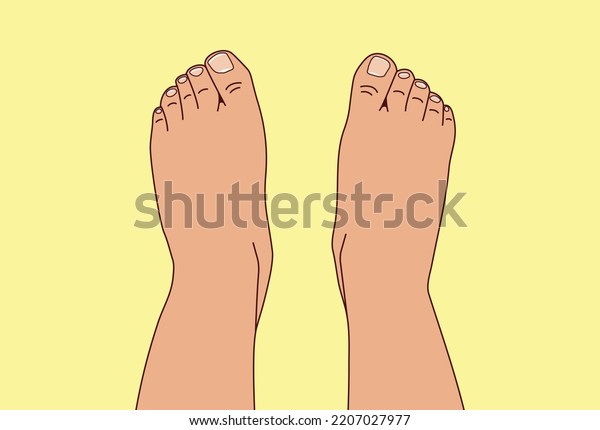 Top View Two Bare Human Feet Stock Vector (Royalty Free) 2207027977 ...