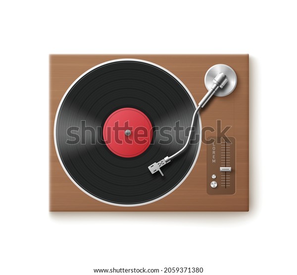 Top View Vinyl Disc Turntable Player Stock Vector (Royalty Free ...