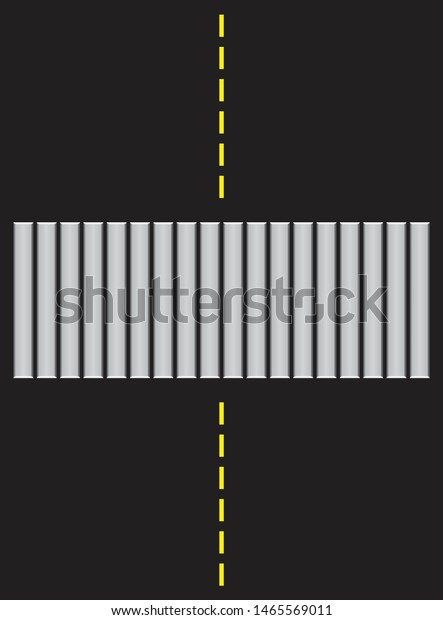 Top View White Crosswalk On Black Stock Vector (Royalty Free ...