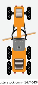 Top View Yellow Grader Tractor Vector Stock Vector (Royalty Free ...