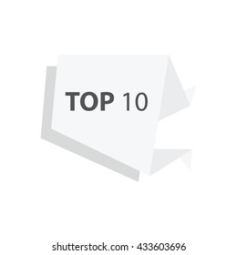 Top10 Text Label White Color Stock Vector (Royalty Free) 433603696 ...