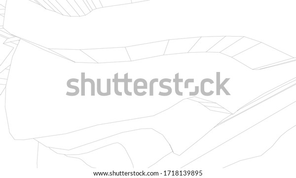 Topographic Drawing Landscape 3d Visualization Architectural Stock ...