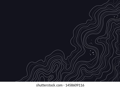 Topographic Map Dark Abstract Height Lines Stock Vector (Royalty Free ...