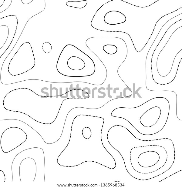 Topographic Map Background Black White Seamless Stock Vector (Royalty ...