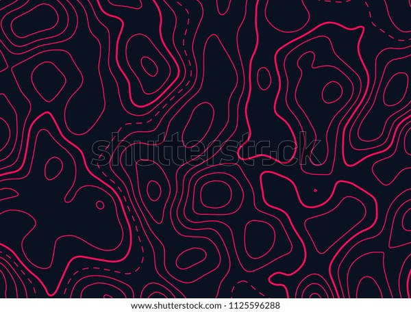Topographic Map Design Red Color Stock Vector (Royalty Free) 1125596288 ...