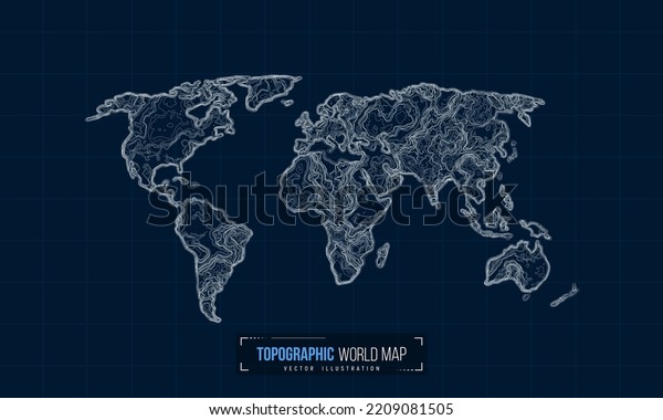 Topographic Map Geographic Contour World Map Stock Vector (Royalty Free ...