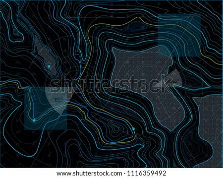 Topographic Map Modern Style Futuristic Contour Stock Vector (Royalty ...