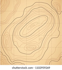 Topographic Map On Light Brown Background Stock Vector (Royalty Free ...