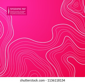 Topographic Map Vector Illustration Pink Background: เวกเตอร์สต็อก ...