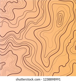 Topographic Map Abstract Lines On Brown Stock Vector (Royalty Free ...