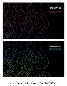 Topographic Map Vector Illustration Colorful Neon Stock Vector (Royalty ...