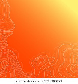 Topographic Map Vector Illustration Orange Background: vector de stock ...