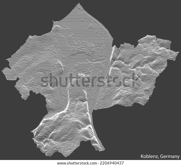 Topographic Negative Relief Map City Koblenz Stock Vector (Royalty Free ...