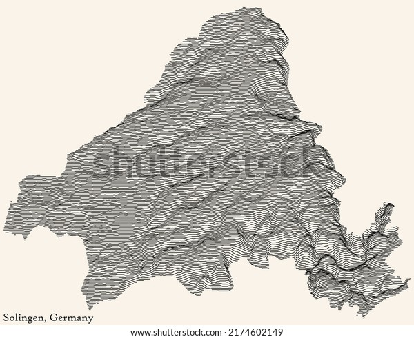 Topographic Relief Map City Solingen Germany Stock Vector (Royalty Free ...