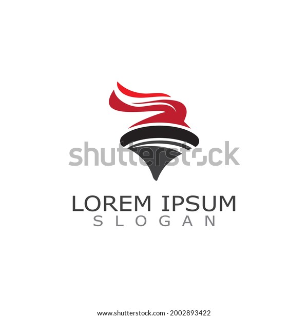 Torch Cup Fire Logo Template Vector Stock Vector (Royalty Free ...
