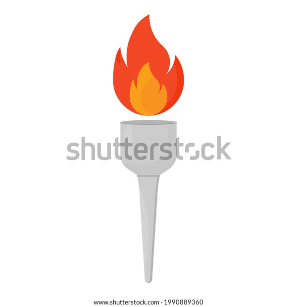 Torch Flat Vector Icon Flambeau Sign Stock Vector (Royalty Free ...