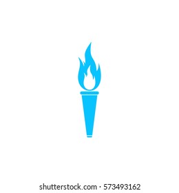 Torch Flame Icon Flat Style Isolated Stock Vector (Royalty Free ...