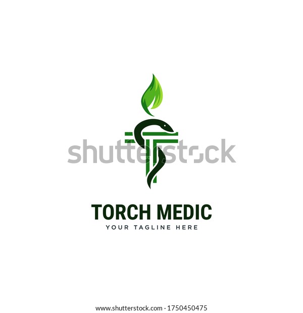 Torch Medic Logo Creative Snake Initial Stock Vector (Royalty Free ...