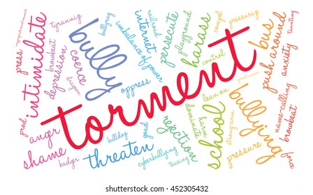 Torment Word Cloud On White Background Stock Vector (Royalty Free ...