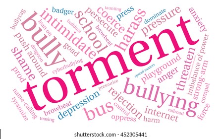 Torment Word Cloud On White Background Stock Vector (Royalty Free ...