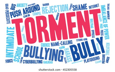 Torment Word Cloud On White Background Stock Vector (Royalty Free ...