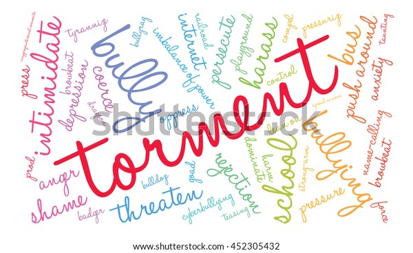 Torment Word Cloud On White Background Stock Vector (Royalty Free ...