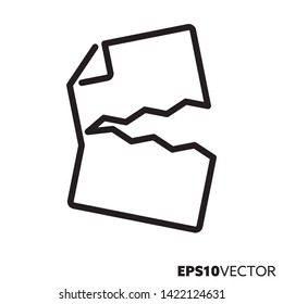 Torn Document Line Icon Outline Symbol Stock Vector (Royalty Free ...