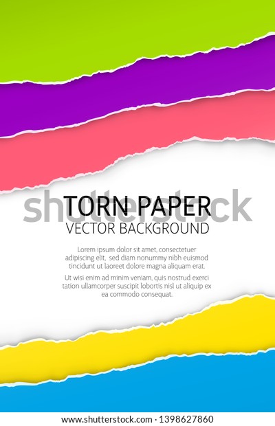 Torn Edge Paper Background Colorful Vector Stock Vector (Royalty Free ...