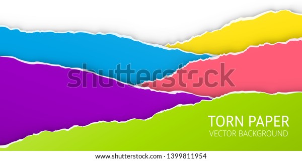 Torn Edge Paper Background Colorful Vector Stock Vector (Royalty Free ...