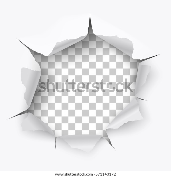 Torn Hole Ripped Paper On Transparent Stock Vector (Royalty Free ...