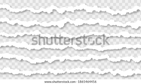 Torn Paper Borders Realistic Shadow Isolated: เวกเตอร์สต็อก (ปลอดค่า ...