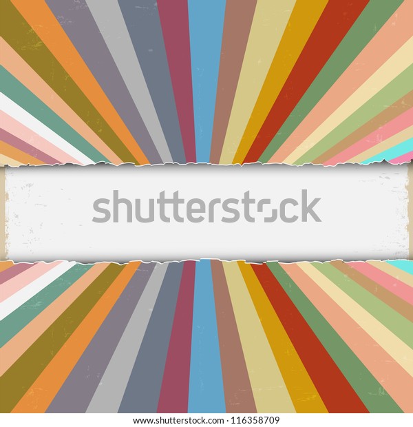 Torn Paper Colorful Retro Rays Vector Stock Vector (Royalty Free ...