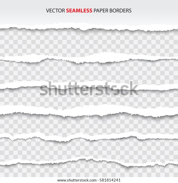 Torn Paper Edges Seamless Horizontally Vector Stock Vector (Royalty ...