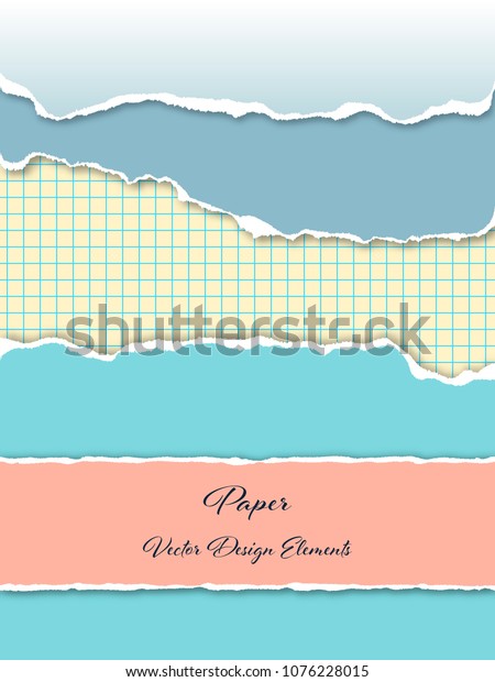 Torn Paper Ripped Paper Edges Template Stock Vector (Royalty Free ...