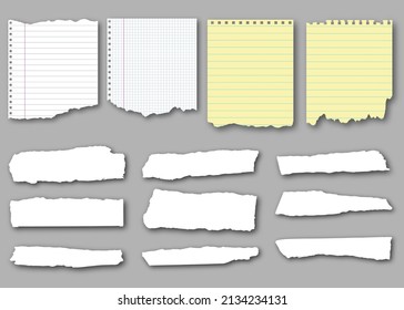 Torn Realistic Notebook Pages Ripped Sheets Stock Vector (Royalty Free ...