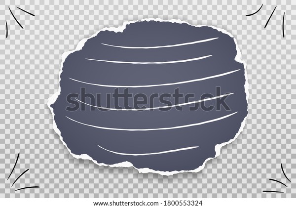 Torn Ripped Dark Grey Paper Pen Stock Vector (Royalty Free) 1800553324 ...