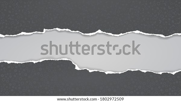 Torn Ripped Dark Grey Paper Pattern Stock Vector (Royalty Free ...