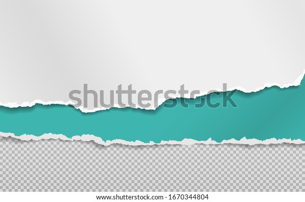 Torn Ripped Pieces Horizontal Blue White Stock Vector (Royalty Free ...