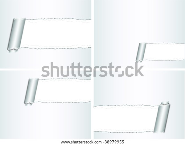 Torn Rolled Ripped Paper Vector Space Stock Vector (Royalty Free ...