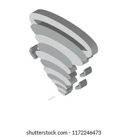 Tornado Isometric Left Top View 3d Stock Vector (Royalty Free ...