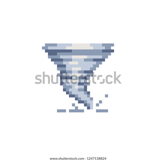 Image vectorielle de stock de Tornado Storm Pixel Art Icon Windstorm ...