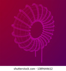 Toroidal Coil Inductor Wireframe Low Poly Stock Vector (Royalty Free ...