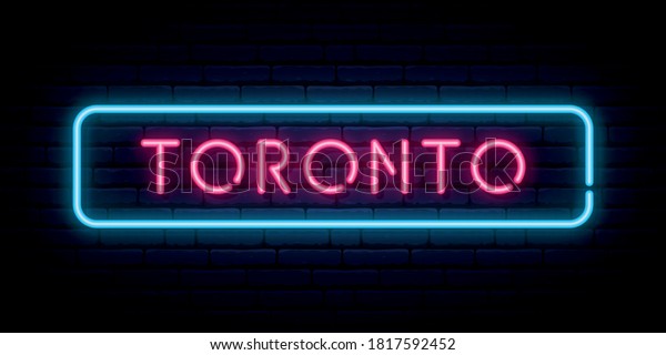 Toronto Neon Sign Bright Light Signboard Stock Vector (Royalty Free ...