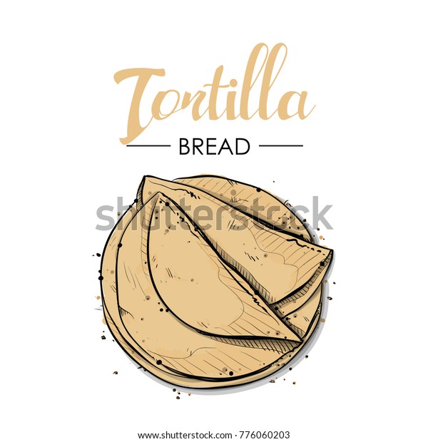 Tortilla Bread Drawing Sketch Style Vector 库存矢量图（免版税）776060203 ...