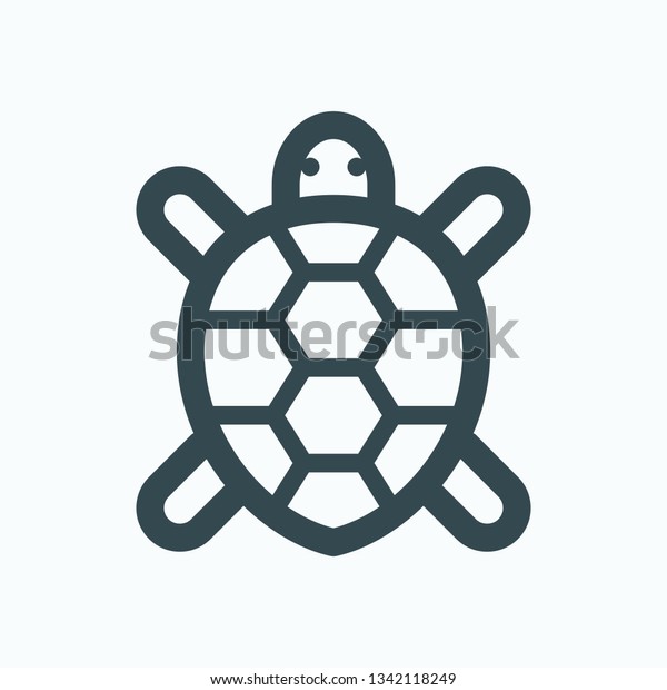Tortoise Outline Icon Ocean Turtle Vector Stock Vector (Royalty Free ...