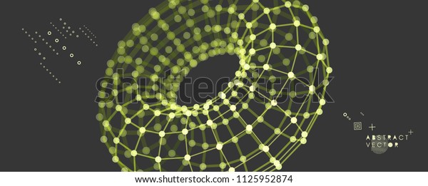 Torus Object Lines Dots Molecular Grid Stock Vector (Royalty Free ...