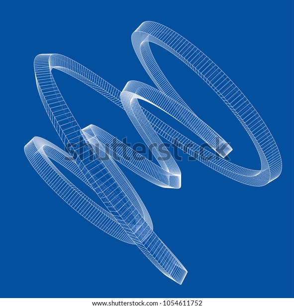 Torus Outline Vector Rendering 3d Wireframe Stock Vector (Royalty Free ...