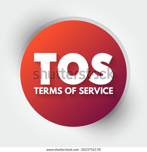 Tos Terms Service Acronym Concept Background Stock Vector (Royalty Free ...