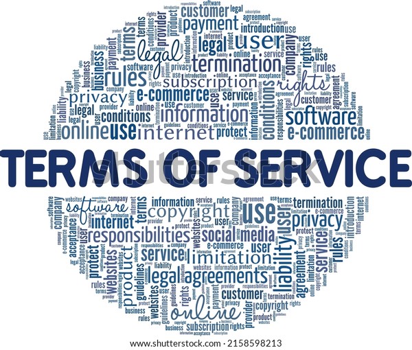 Tos Terms Service Word Cloud Conceptual Stock Vector (Royalty Free ...